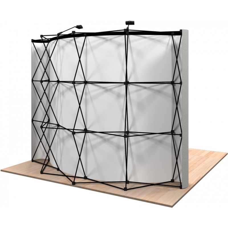 stand pliable textile courbe pour expo, événement. Stand parapluie.